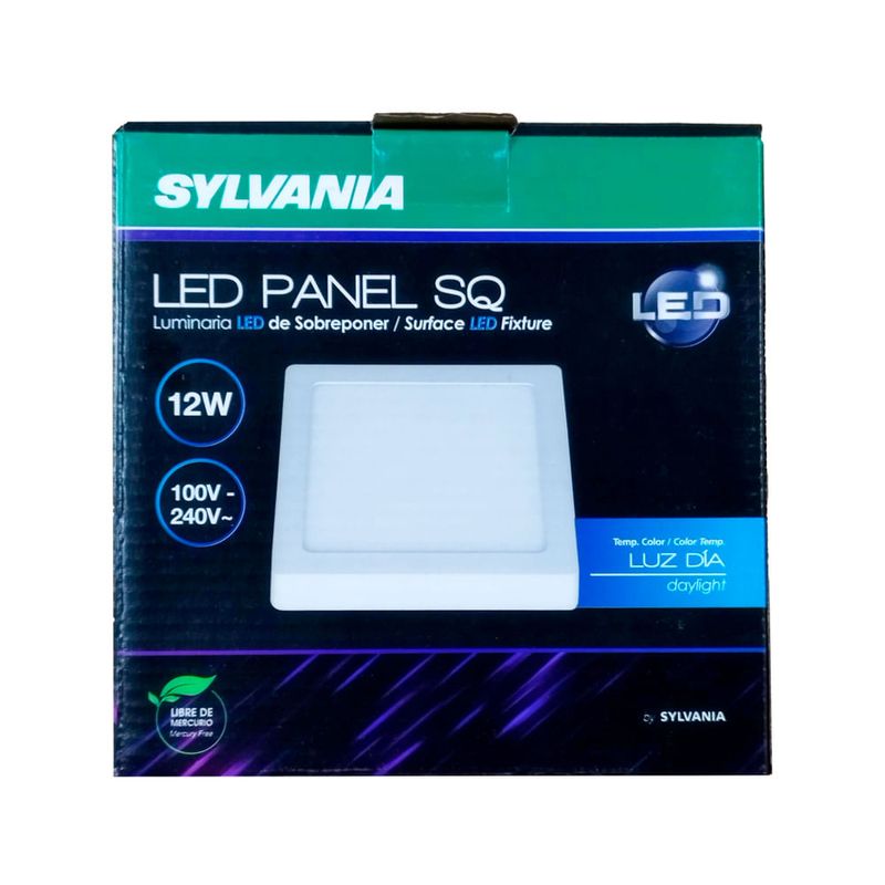Panel LED Cuadrado Sobrepuesto 12W Luz Día | Sylvania: Iluminación Interior Brillante y ...