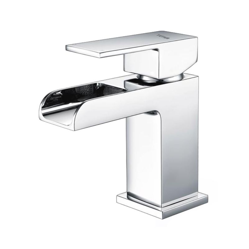 Mezclador Monomando de Lavabo con Boquilla de Cascada en Color Cromado ...