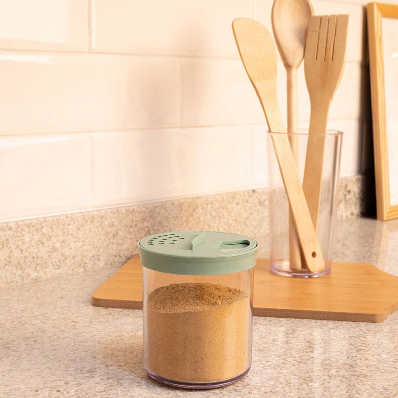 Envase Transparente para Condimentos con Tapa Verde 10,2cm x 8,8cm | UZ ...